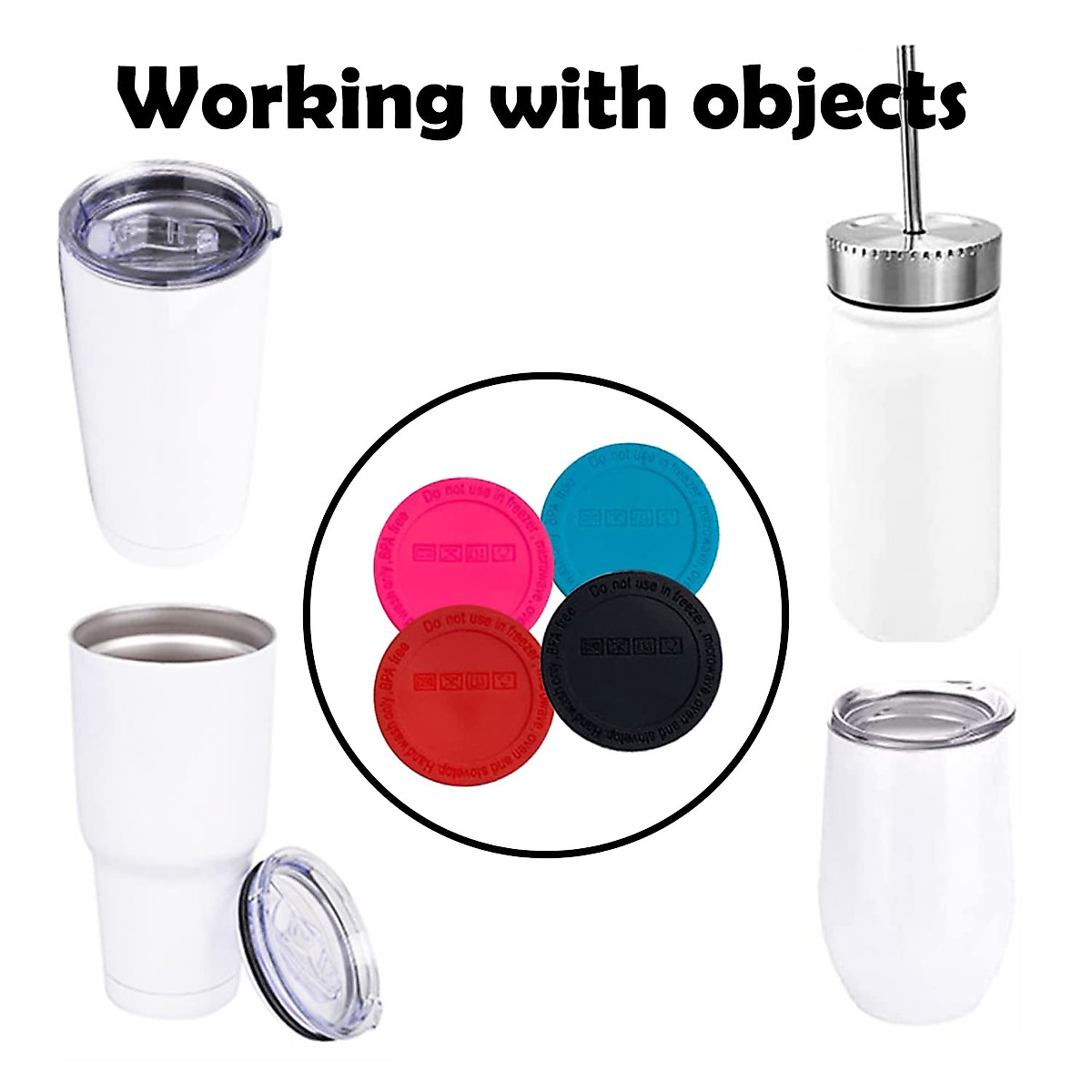 TOUNALKER 36Pcs Rubber Bottoms for Sublimation Tumblers, Protective Anti-Slip Silicone Bottom with Strong Adhesive, Colorful Rubber Bottom for Wine Tumblers Skinny Tumblers Mason Jar, 2.2 Inches