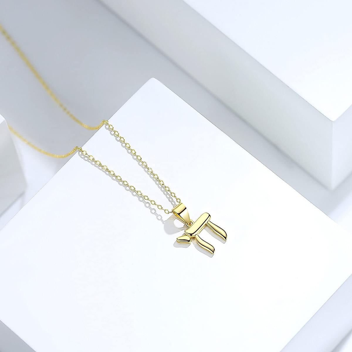 Lavishe 14K Gold Plated 925 Sterling Silver Hebrew Chai Jewish Necklace for Women Plain Finish, 18"