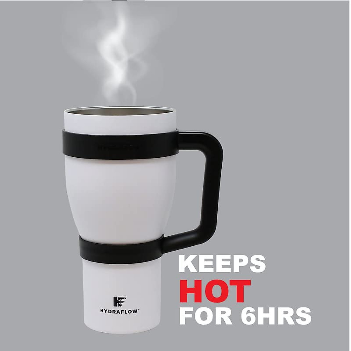 Hydraflow Capri - Triple Wall Vacuum Insulated Water Bottle with Handle (50oz, Powder Aqua) Stainless Steel Metal Thermos, Reusable Leak Proof BPA-FREE for Sports and Travel