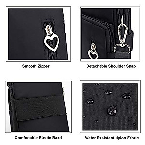 Women Crossbody Cell Phone Purse Wallet Wristband Armband Bag for iPhone 14 Pro Max 13 12 Pro Max Galaxy S22 S21 Ultra Note 20 A13 A12 A03S A23 A32, Moto G Power G Play LG Stylo 6 V60 (Black Flower-L)