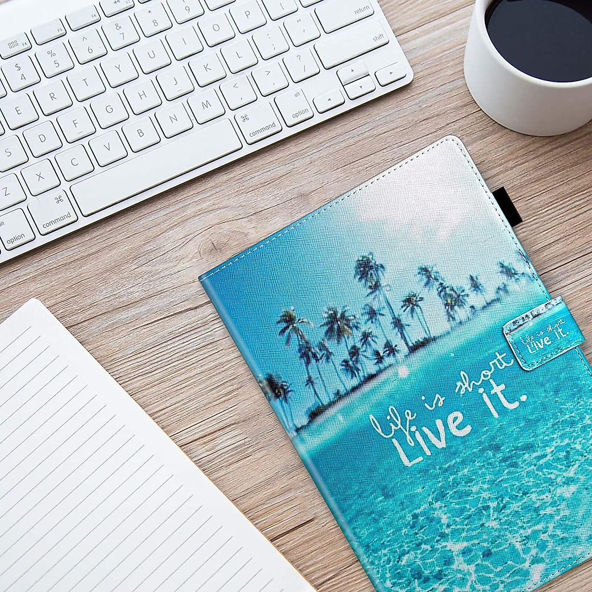 MonsDirect for Fire HD 10 Tablet Case&Fire HD 10 Plus Tablet Case 13th/11th Generation 2023 2021 Release, Smart Auto Wake Sleep Folio Case Stand Protective Cover with Card Slot, Beach