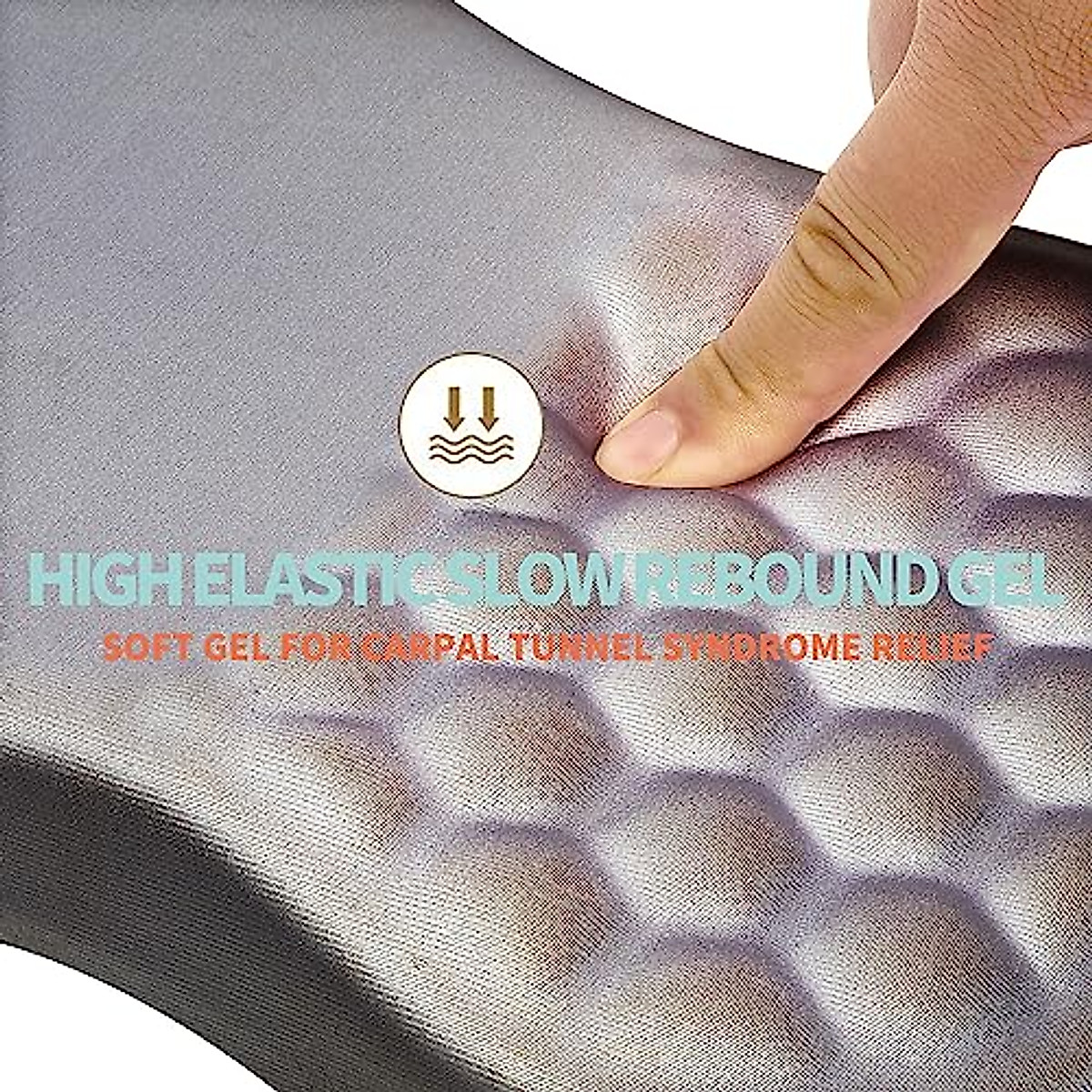 KUOSGM Ergonomic Mouse Pad Wrist Support with Gel Massage Bump Design, Carpal Tunnel Pain Relief Wrist Rest Mousepad, Memory Foam Wrist Pad for Wireless Mouse & Desk (12x8 inch,Mid Grey)