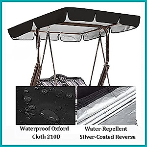 Outdoor Swing Canopy Replacement,Waterproof Outdoor Patio Swing Canopy Blocking Sunshade for Swing Cover Patio Hammock Cover Top Garden-Only Canopy Cover