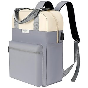 CYUREAY Laptop Backpack for Women Fashion Travel Backpacks 15.6 Inch Laptop Bag with USB Port Teacher Nurse Vintage Daypacks for Work,Light Grey…