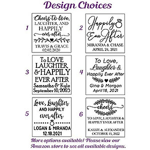 Personalized wedding shot glasses, cheers to love laughter and happily ever after, wedding favors for guests in bulk, wedding shot glasses bulk, personalized wedding favors