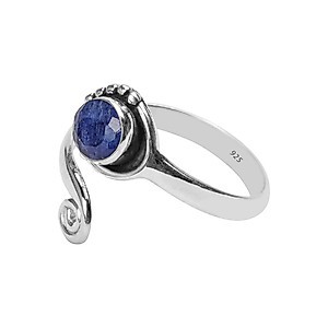 Blue Sapphire Stone Toe Ring 925 Sterling Silver Ring Feet Body Jewellery Handame Toe Ring Gemstone Adjustable Toering For Girls Women Gift Jewellery Blue Sapphire Stone Ring Midi Ring