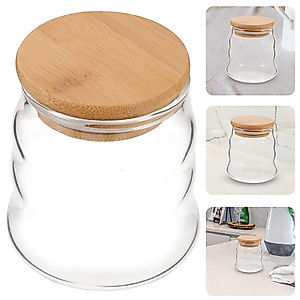 Kichvoe Food Containers Glass Jar with Lid Glass Jars Glass Food Can Canisters Glass Tea Canister Cereals Canister Glass Storage Jars Dry Fruit Jar Coffee Container Bamboo Coffee Can Seal