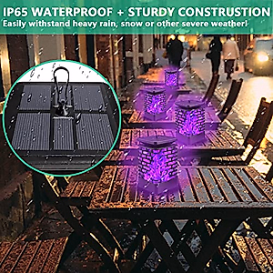 99LEDs Solar Lantern Purple, AOUNQ Upgraded Flickering Flame Hanging Solar Lantern Solar Lights Outdoor Waterproof, Solar Hanging Lanterns Outdoor Halloween Decorations for Patio,Garden,Yard (2Pack)