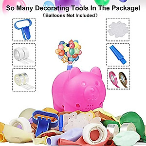 Electric Balloon Pump Portable Balloon Pump Electric Air Balloon Pump Electric Balloon Inflator, Balloon Decorations for Birthday Parties, Weddings, Festivals and Party (Mini Bear)