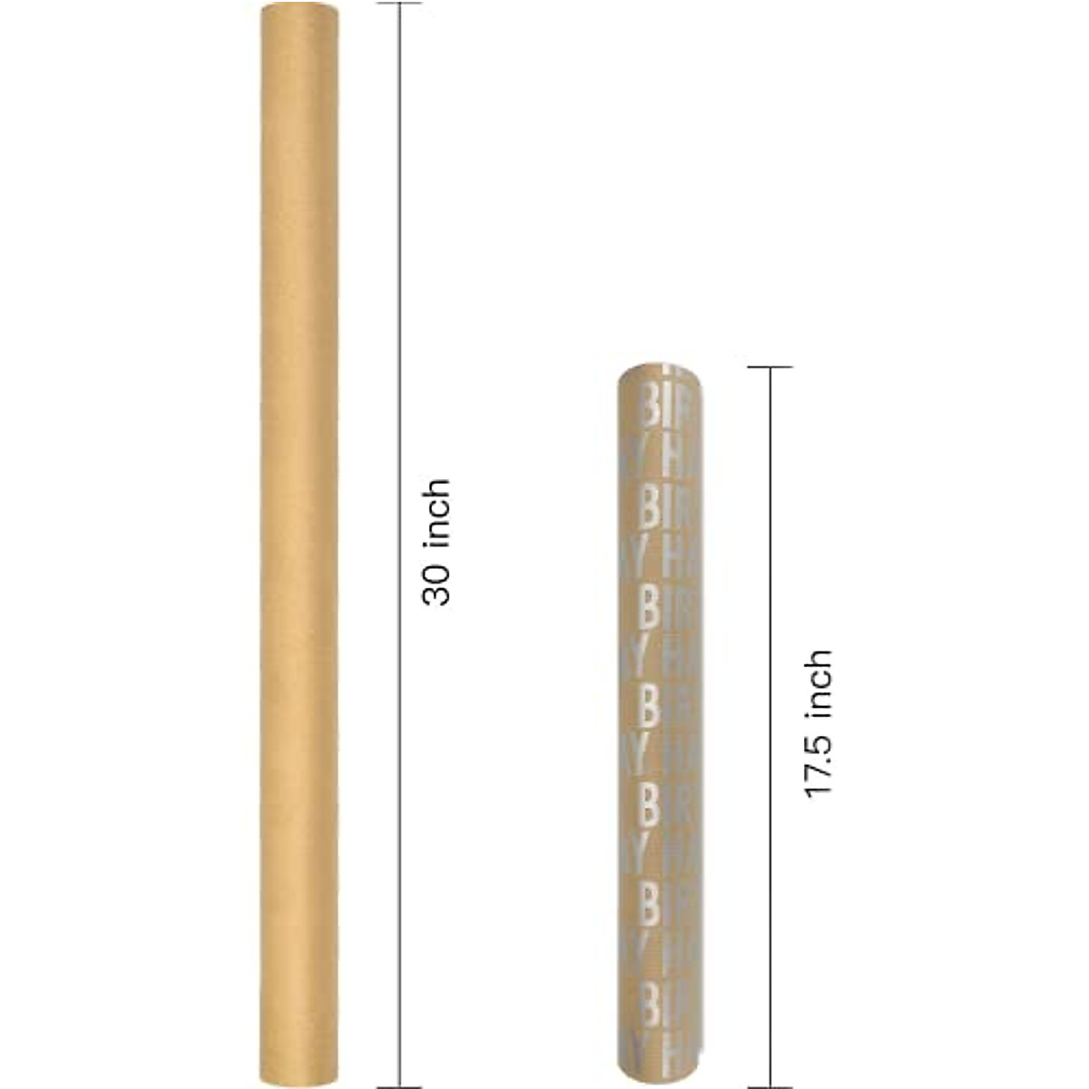 Blavermant Birthday Kraft Wrapping Paper Roll - Birthday Theme Design Great for Birthday, Party, Baby Shower Wrap - 17" X 32.8ft