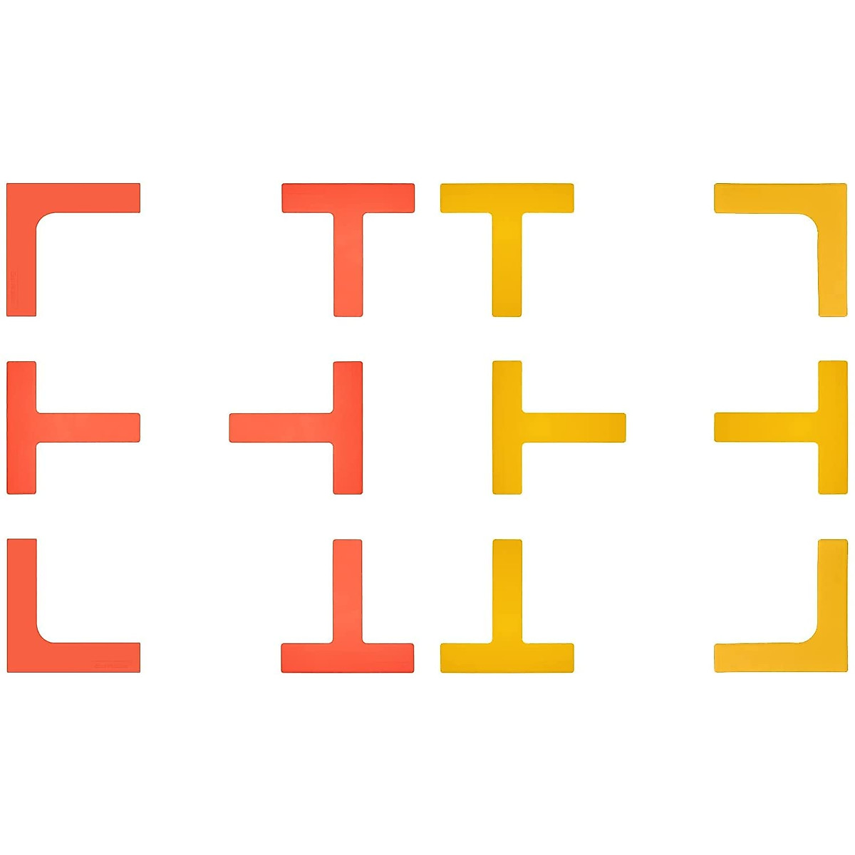 Eco Walker Court Lines Marker Kit Throw Down Markers Create Your Own Mini Pickleball Tennis Court (RED-Yellow)