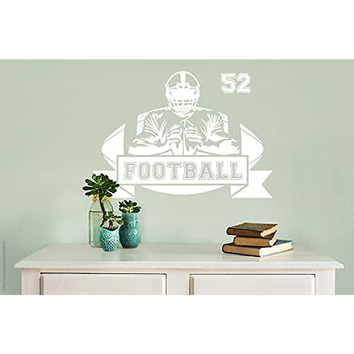 Football Personalized Custom Number Football Player Wall Vinyl Decal Sticker - Graphic Play Decor Kids Bedroom Team Touchdown - Sport B - / Man-Caves, Playroom kids bedroom (Designs Fooball 7)
