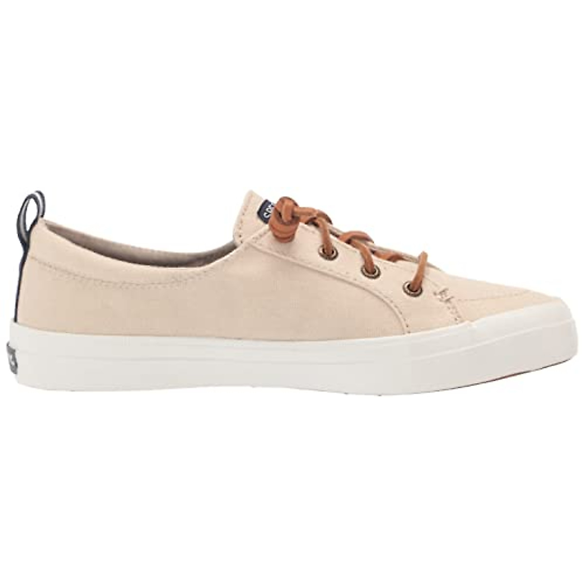 Sperry Womens Crest Vibe Linen Sneaker, Oat, 9