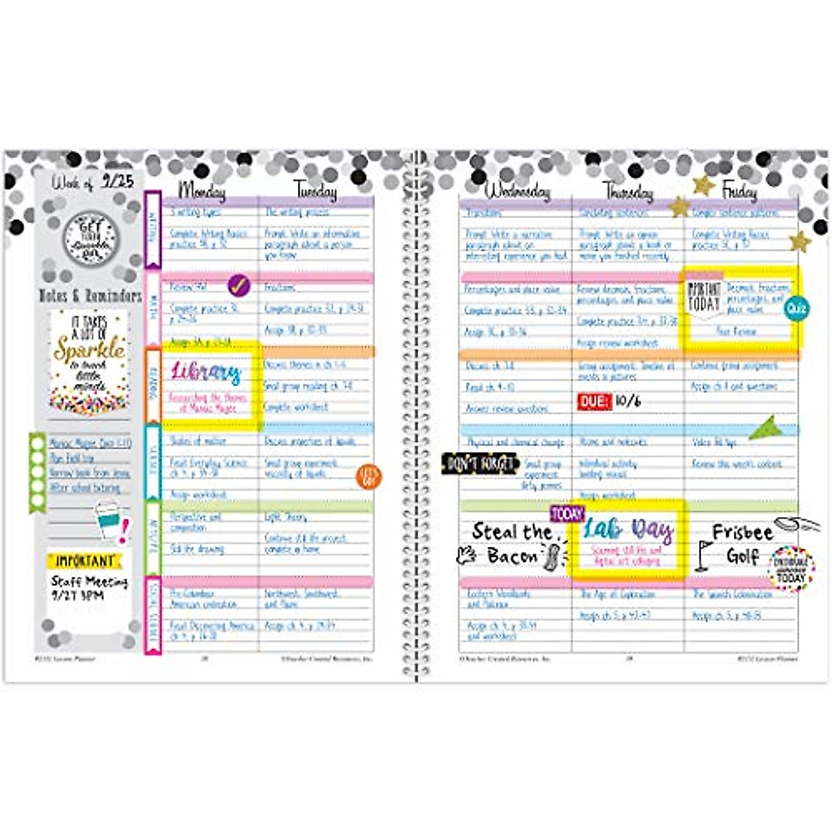 Confetti Lesson Planner, Edition, 8.5 inches X 11 inches