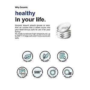 LE TAUCI Spoon Rest for Kitchen Counter, Spoon Rest for Stove Top, Farmhouse Kitchen Decor, Ceramic Utensil Holder for Cooking, 5 Inch - Set of 4, Oyster White