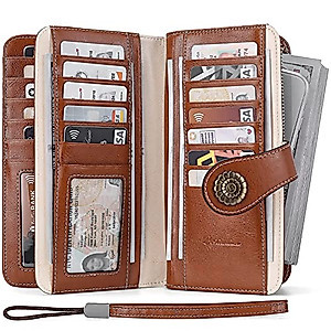 BOSTANTEN Women Leather Handbags Concealed Carry Purses Top Handle Satchel Shoulder Bag Work Tote and Womens Wallet Genuine Leather Large Capacity Wristlet Clutch Purse Credit Card Holder