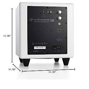 Audioengine S8 Powered Subwoofer Speaker - 250W 8-inch Home Woofer with Built-in Amplifier and Dual Audio Inputs for Home Audio