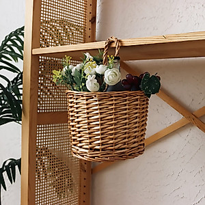 YRLSOTGE Wicker Utensil Caddy Flatware Organizer, Silverware Caddy with 4 Divided,Kitchen Countertop Utensil Holder,Dining Table,Parties - Holds Forks, Knives, Spoons,Serving Utensils Original