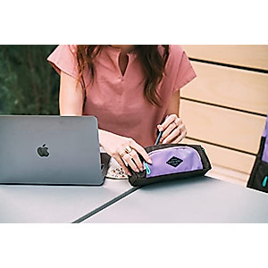 Sherpani Poet, Nylon Small Travel Pouch, Zipper Bag, Cute Portable Pen Case, Work Office Suppliers, Travel Organizer Accessories for Women (Chromatic)