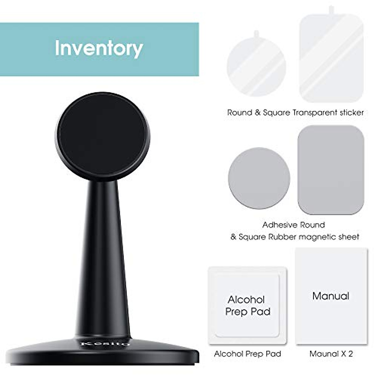 Magnetic Phone Stand for Desk, Kesito Metal Cell Phone Stands and Holders for Facetime, Desktop, Compatible with iPhone 5 6 7 8 X XR XS 11Pro max Plus, Samsung (Black)