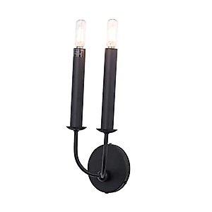 DOITOOL Wall Lamp Black Outdoor Light Fixture Decorative Fences LED Wall Lamp LED Fence Wall Light Vintage Wall Lights Fence Wall Sconce Wrought Iron Black Decorative Lamp Balcony Lighting