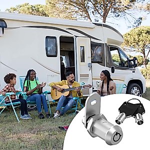 1 Pack 1-1/8¡± Cabinet Locks RV Storage Lock, Mailbox Lock and Keyed Alike Code Unique, RV Locks for Storage Door Mailbox Toolbox, Chrome Finish