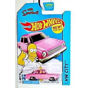 Hot Wheels 2015 HW City The Simpsons Family Car 56/250, Pink