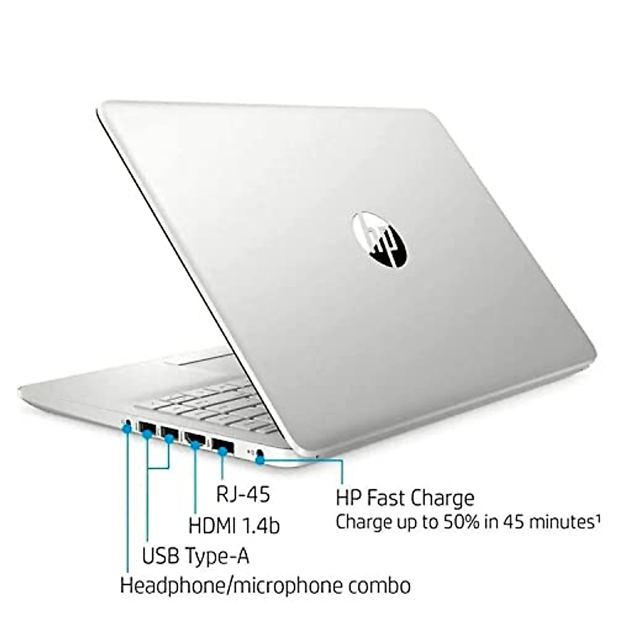 HP 14 inch FHD Display Laptop, AMD Ryzen 3 3250U up to 3.5GHz (Beat i5-7200U), 4GB RAM, 128GB SSD, AMD Radeon Graphics, Webcam, WiFi 5, Bluetooth, Windows 11 Home in S Mode, Bundle with JAWFOAL