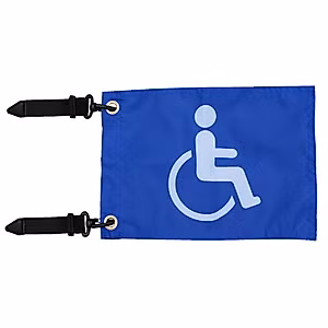 MOTAIN Easy Installation Golf Cart Flag Holder,Elastic Strap Bracket with 6 * 9'' Handicap Flag for Seniors Handicapped Disability