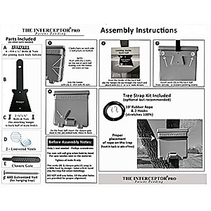 THE INTERCEPTOR PRO Honeybee Swarm Trap - NO FRAMES -UNASSEMBLED (10 minute assembly) - Also includes tree strap & hooks.
