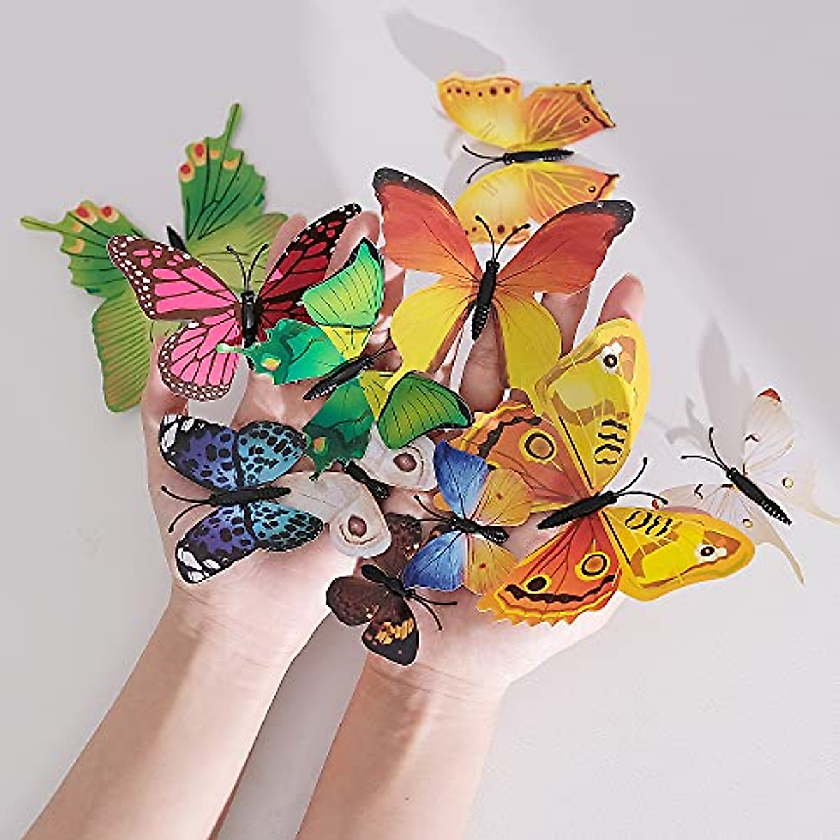 72 PCS Butterfly Wall Stickers, 3D Magnetic Removable Butterfly Wall Decals Fridge Magnet Murals Decoration for Kids Bedroom Nursery Classroom Party Wedding Decor (Multicolor)