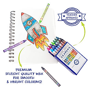 Color Swell Bulk Crayon Packs - 36 Boxes of 24 Vibrant Colored Crayons of Teacher Quality Durable Bulk Crayons for Classroom and Home