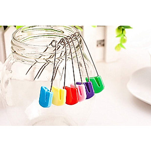 Kinteshun Baby Safety Pins,Kid Secure Clips Diaper Bib Nappy Pin with Safe Lock(50pcs,1.6 inches,7 Assorted Candy Colors)