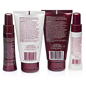 Volumizing Hair Growth System by Keranique includes Keratin Shampoo, Conditioner, Follicle Boosting Hair Growth Serum and Instant Volume Lift and Repair Treatment Spray Paraben Sulfate Free