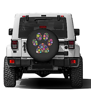 Foruidea Animal Paw Print Spare Tire Cover Dust-Proof Wheel Tire Cover Fit Trailer, RV, SUV and Many Vehicle 17 Inch
