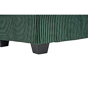 Eafurn Corduroy Upholstered Accent Chair with Movable Ottoman,Comfy Padded Oversized Single Sofa Couch Deep Seat Lounge Armchair w/Detachable Armrest Throw Pillows for Living Room Bedroom Office