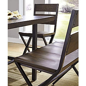 Signature Design by Ashley Kavara Industrial Farmhouse 24" Distressed Double Barstool, Dark Brown