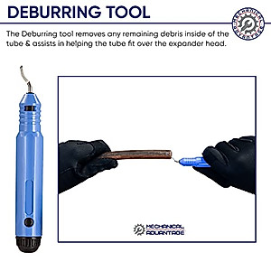 Professional Manual Swage Tube Expander Tool Kit – Full Swage HVAC Plumber Set - Electroplated Cast Iron w/Case, Tube Cutter, & Deburring Tool – 11 Sizes - 3/8 to 1 5/8 inch – By Mechanical Advantage