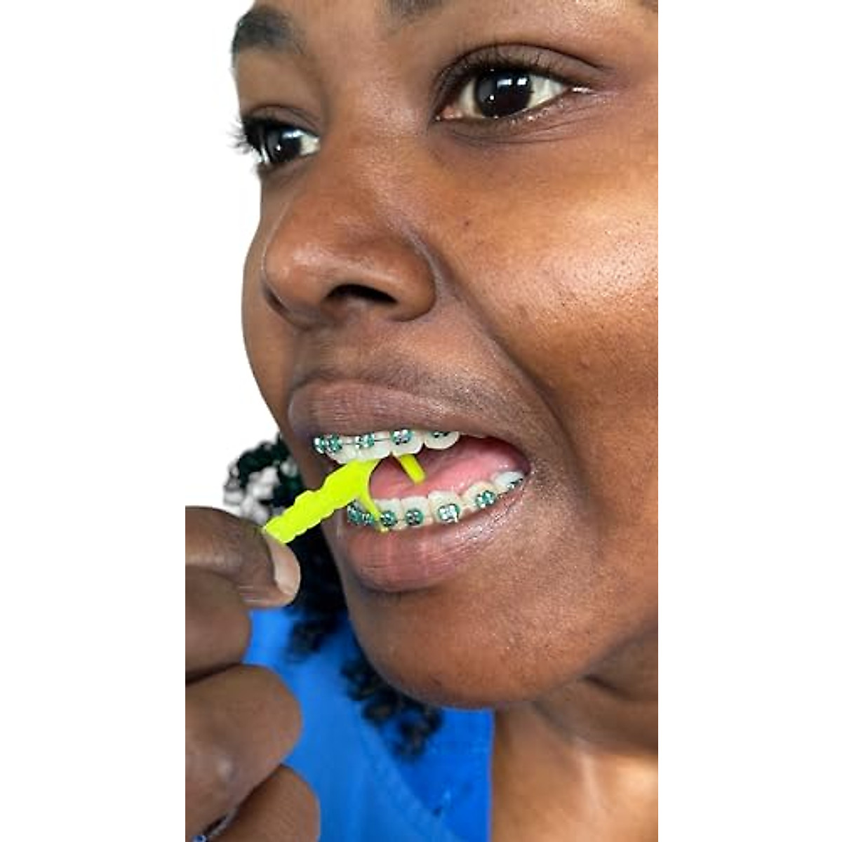 Flosser for Braces| Ortho Floss| 300 Count Bag| Pack of 6 Bonus 4 Interdental Brush| Floss Dental Pick Fits Between Brace Wire and Teeth| Quick and Easy Braces Floss