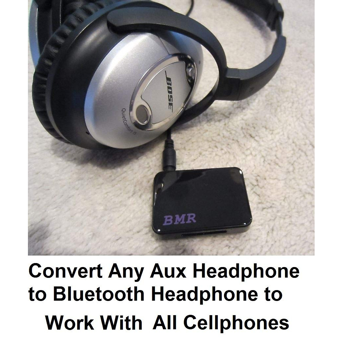 BMR A2DP 2in1 iPhone Bluetooth Music Receiver Adapter for 30 Pin Dock Headphone: Bose Sony Beats iHome Echo Alexa Motorcycle Car Stereo with 30 Pin Dock