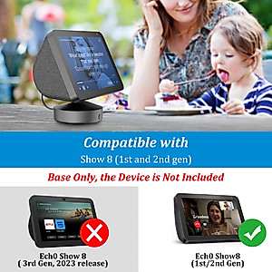 PlusAcc Battery Base for Echo Show 8 (1st Gen & 2nd Gen) - 10000 mAh Portable Battery Charger Stand for Alexa Echo Show 8 (1st & 2nd Gen), Tilt Function (Black)