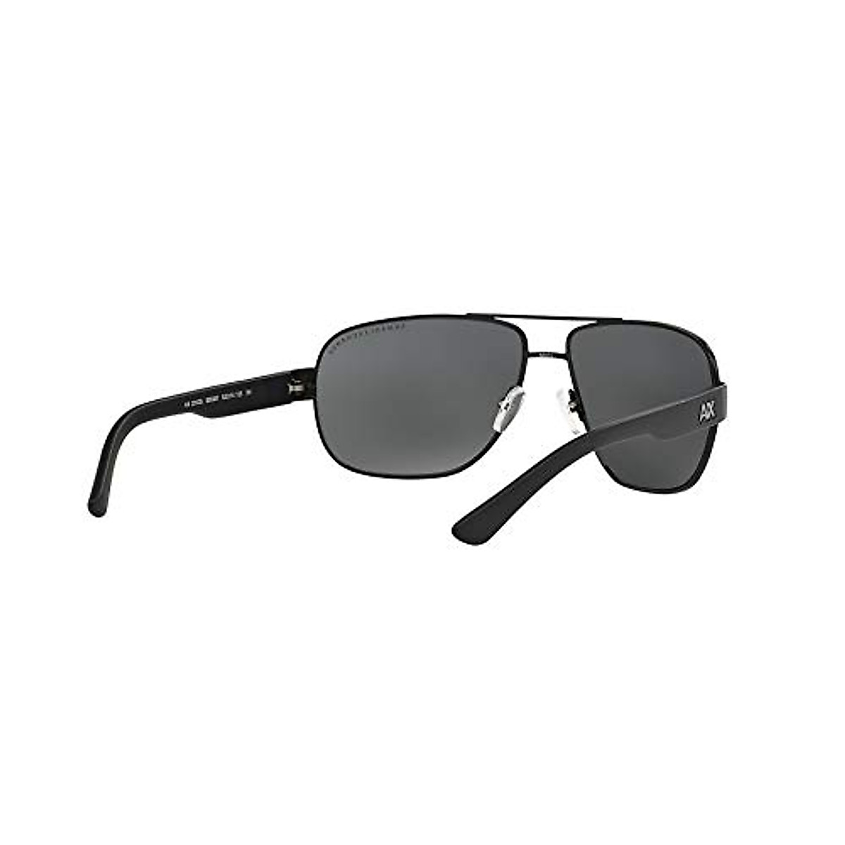 A|X ARMANI EXCHANGE Men's AX2012S Rectangular Sunglasses, Matte Black/Grey, 62 mm