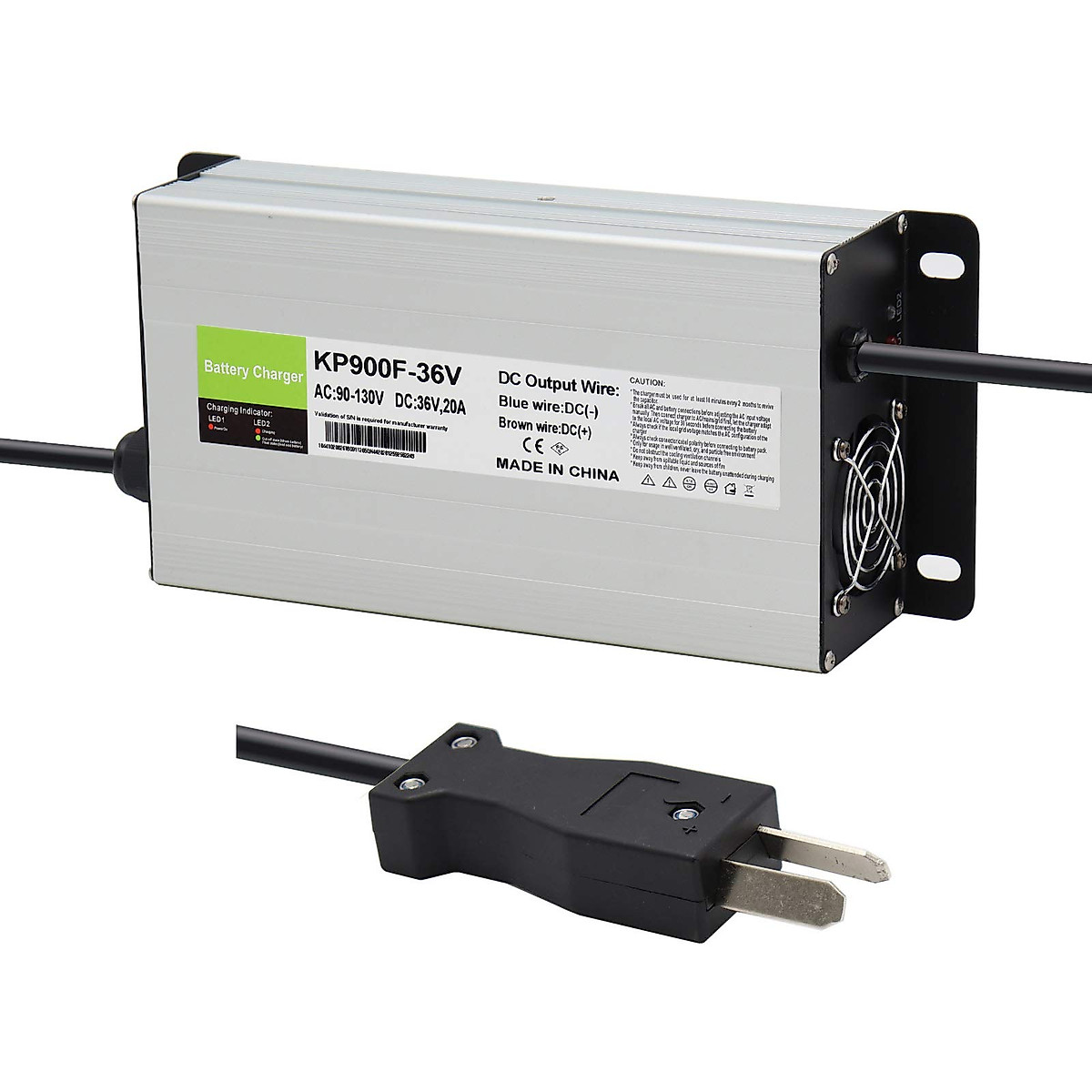 Golf Cart Battery Charger 36V 20A for 36 Volt Club Car/Yamaha Golf Cart with Crowsfoot Style Connector Crows Foot Plug