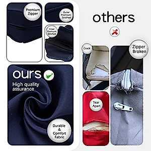 3Pack Outdoor Patio Seat Cushion Replacement Covers Fit for 4Pieces Wicker Rattan Furniture Conversation Set Loveseat Chairs Sofa,Splashproof Fadeless,36x18x2,18x18x2,Navy-Not Filler