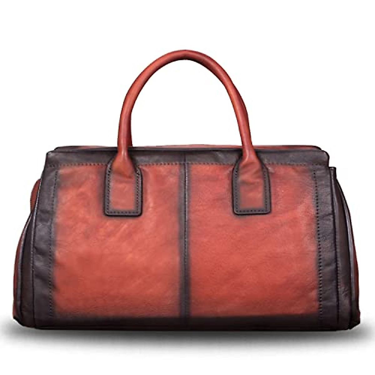 Genuine Leather Top Handle Handbag Satchel for Women Handmade Vintage Handbags Purse Retro Cowhide Crossbody Hobo Bag Purses (Red)