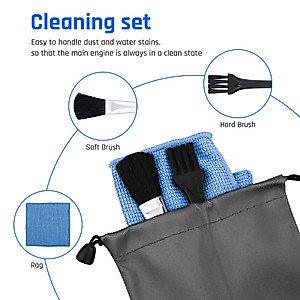 RHOTALL Dust Plugs Kit for PS5 Console, USB HDMI AC LAN Port Dust Protector, Silicone Dustproof Plug Accessories for PS5 with 7 Dust Plugs, 2 Brushes, 1 Rag and 1 Accessories Storage Bag - Black