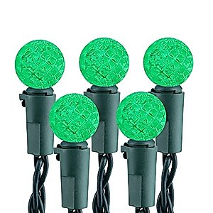 Brizled Green Christmas Lights, 24.67ft G12 70 LED Christmas Lights Outdoor, Connectable 120V UL Listed Christmas Tree Lights Indoor Christmas Light String for Xmas Tree Party Wreath Room Garden Decor