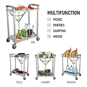 Olympia Tools 89-363 Pack N Roll Collapsible Service Cart, XL, 200LB Capacity, White, 2-Layers