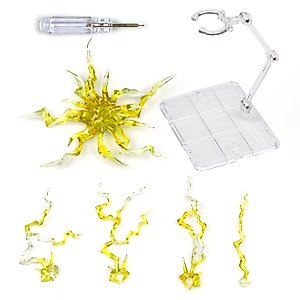 Linhoo Action Figure Stand, Figure Display Lightning Effects Compatible with HG RG SD SHF Gundam Stand 1/144 with Screwdriver