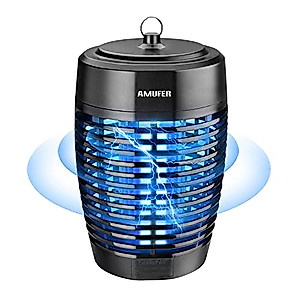 AMUFER Bug Zapper Outdoor Indoor, Electric Mosquito Zapper Fly Zapper, Bug Mosquito Fly Insect Traps Killer and Repellent for Home, Garden, Patio, 4000V High Voltage 20W Power, IPX44 Waterproof